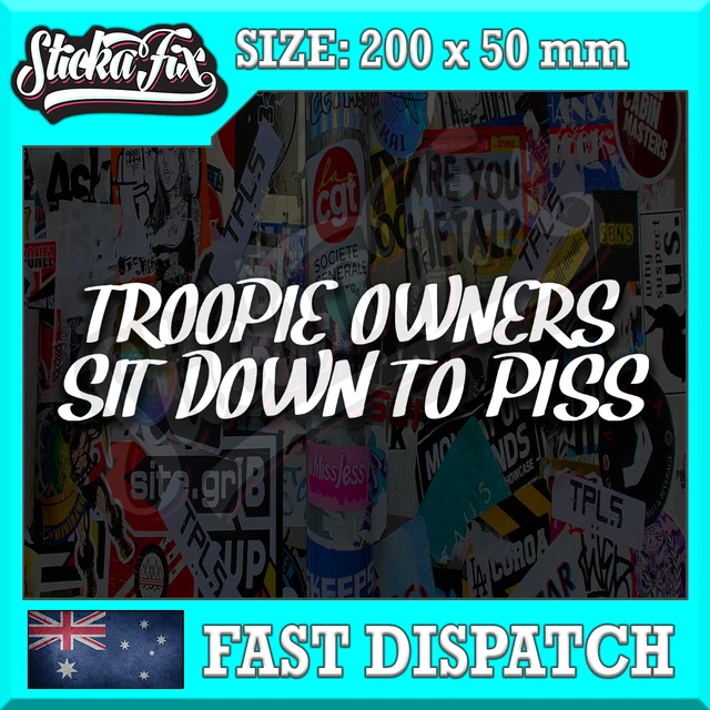 TROOPIE 4X4 CAR vinyl STICKER funny DECAL 4WD JDM Ute Truck Drift EUR 5 ...