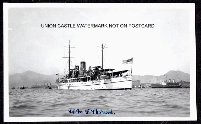 REAL PHOTO POSTCARD ROYAL NAVY SURVEY SHIP HMS HERALD HONG KONG CHINA ... REAL PHOTO POSTCARD ROYAL NAVY SURVEY SHIP HMS HERALD HONG KONG CHINA ...