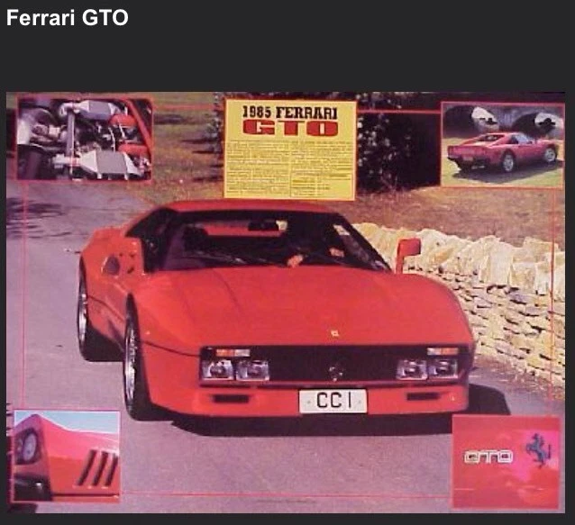 1985 FERRARI 288 GTO W/Story/Specification's-Extremely Rare! Car Poster ...