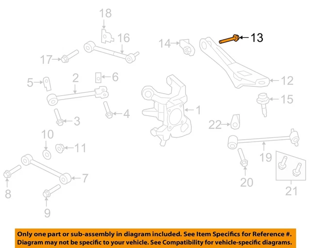 FORD OEM REAR Suspension-Lower Control Arm Bolt W712774S900 $21.60 ...