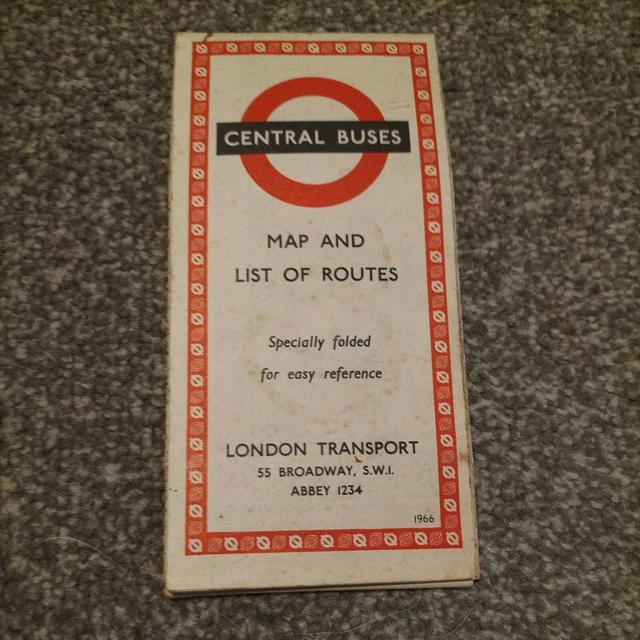 VINTAGE LONDON CENTRAL Buses Map And List Of Routes 1966 £9.99 ...