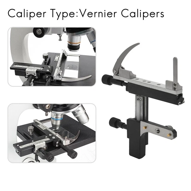 MICROSCOPE ATTACHABLE MECHANICAL Stage X-Y Moveable Caliper Vernier ...