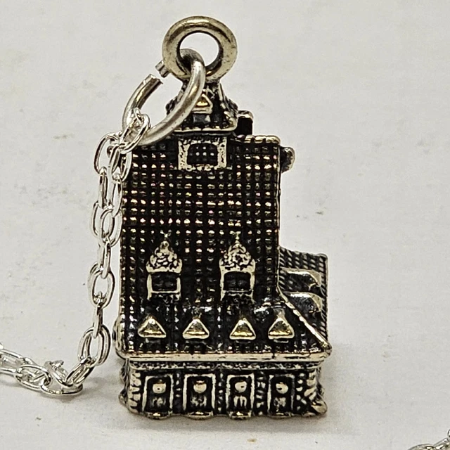 VTG 1990 DEPT 56 North Pole Series "Reindeer Barn" .925 Silver Charm W ...