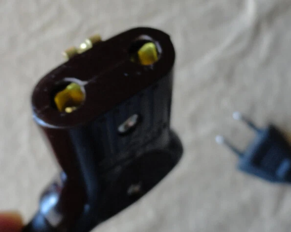 BAKELITE VALVE RADIO 2-pin Mains Cable plug Dac90 TV12 TV22 Bush ...