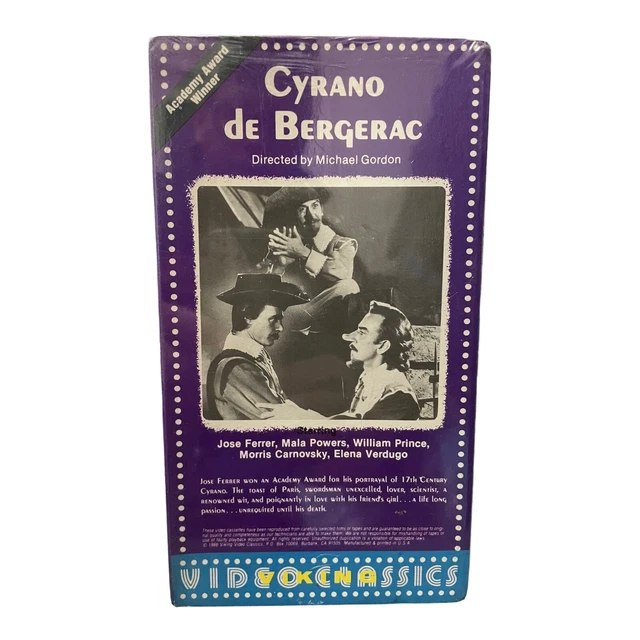 CYRANO DE BERGERAC VHS Original Uncut Version Starring Jose Ferrer ...
