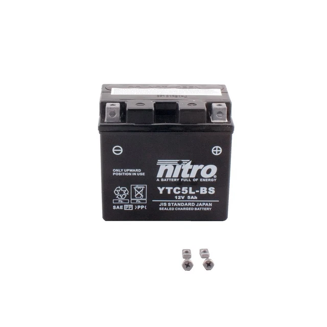 BATTERIE 12V 5AH YTX5L-BS (YTC5L-BS) Gel Nitro 50412 Compatible avec ...