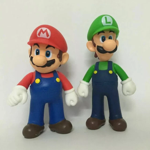 2X NEW SUPER Mario Bros. Mario Luigi Doll PVC Plastic Action Figure Toy ...