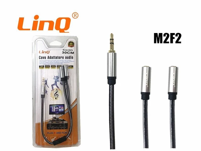 CÂBLE ADAPTATEUR AUDIO Jack 3.5mm Mâle/Femelle 30CM LinQ M2F2 Plug&Play ...