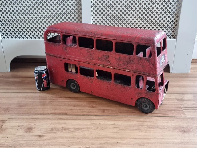 TRIANG ROUTEMASTER LARGE Pressed Steel Toy London Transport Double ...