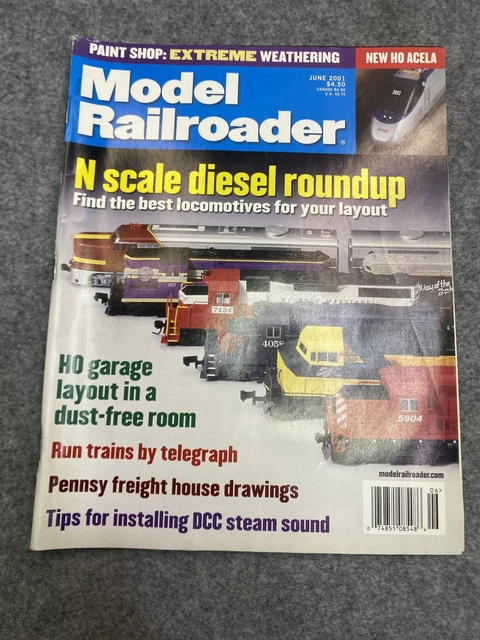 MODEL RAILROADER MAGAZINE June 2001 N Scale Diesel Roundup Kalmbach £7.41 - PicClick UK