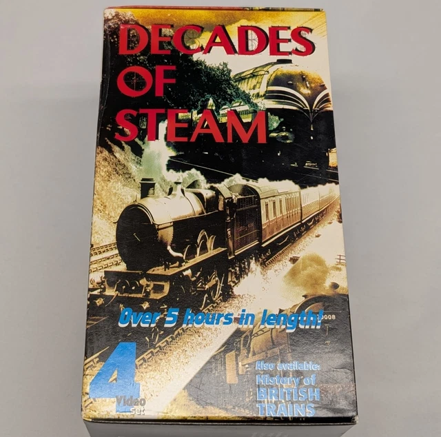 DECADES OF STEAM 4-VHS Box Set (1997) Over 5 Hours British Trains Ian ...