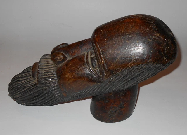 VTG JAMAICAN HAND Carved Wood Male Bust Figure Folk Art Rasta ...