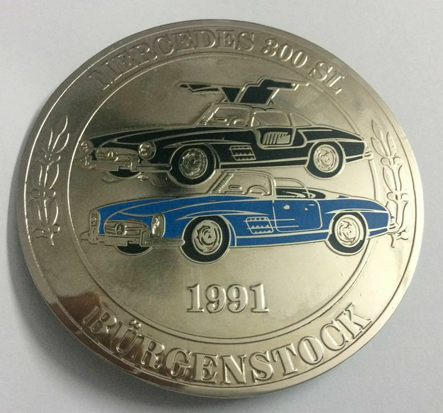 AUTO BADGE-MERCEDES 300SL 1991 Burgenstook Grill Badge Emblema Loghi ...