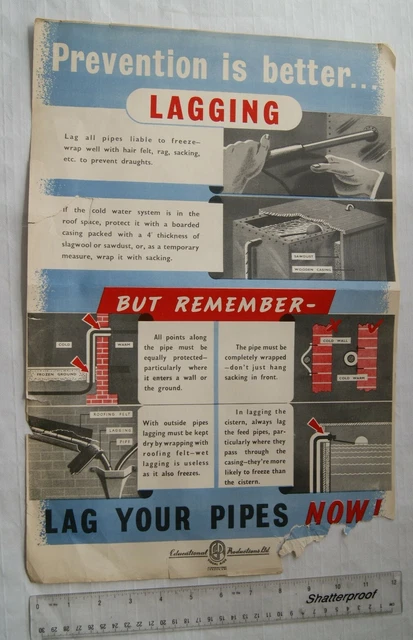 1950S POSTER PART 1 Sheet 9 Lagging £1.50 - PicClick UK