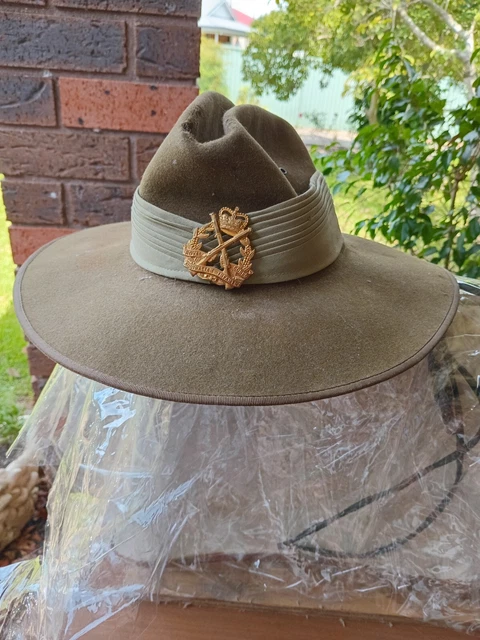 AUSTRALIAN ORIGINAL ARMY ANZAC khaki slouch hat $80.00 - PicClick AU