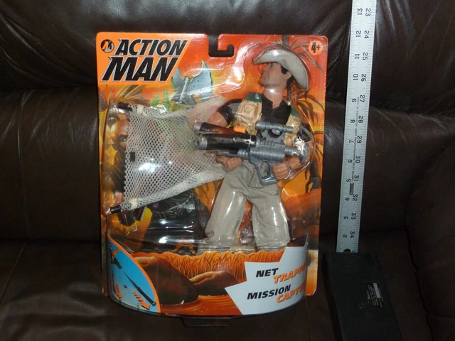 ACTION MAN ACTION MAN NET TRAPPER 12 INCH UK FIGURE HASBRO 1998 carded ...