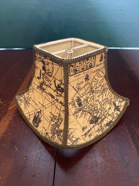 SOLARIA WORLD GLOBE Map Small Lamp Shade Unique With Animals Boats ...