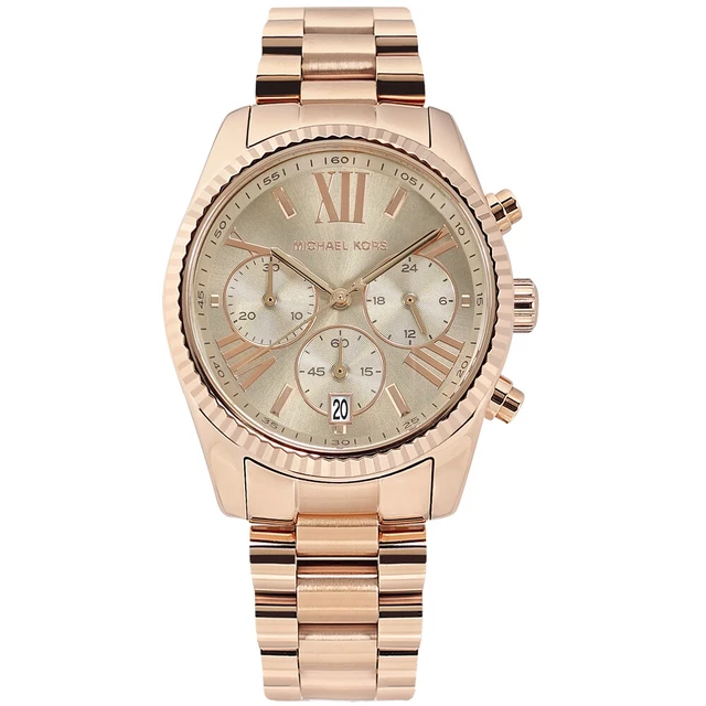 MONTRE FEMME MICHAEL KORS LEXINGTON MK7217 Chrono Acier Gold Rose EUR ...