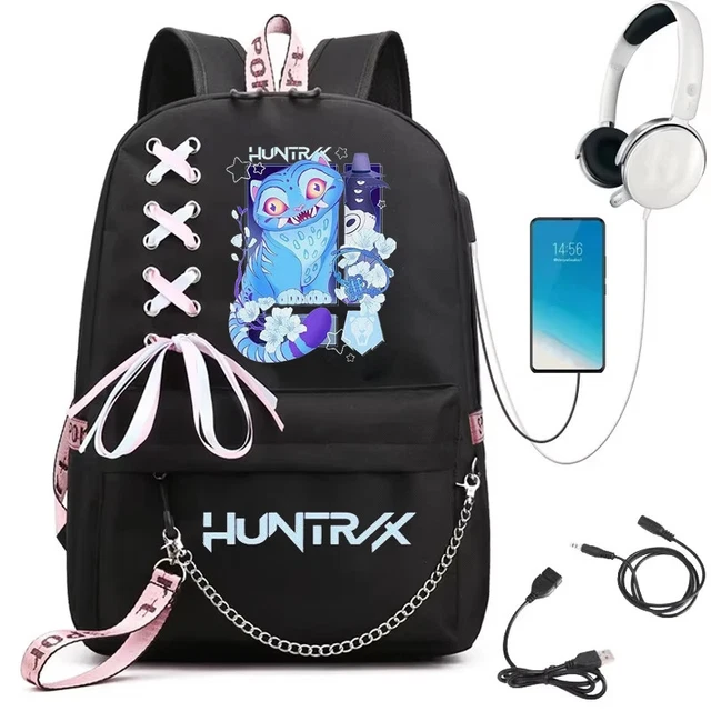 KPOP DEMON HUNTERS USB Backpacks Black Teenager Girl School Bags ...