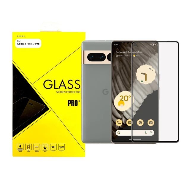 FOR GOOGLE PIXEL 7 Pro Full Cover Side Glue Tempered Glass Screen ...