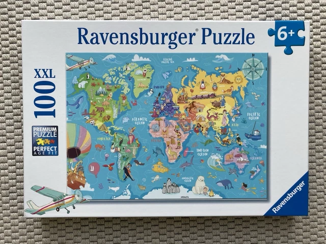 RAVENSBURGER MAP OF The World 100pce XXL Jigsaw Puzzle Ages 6+ £4.35 ...