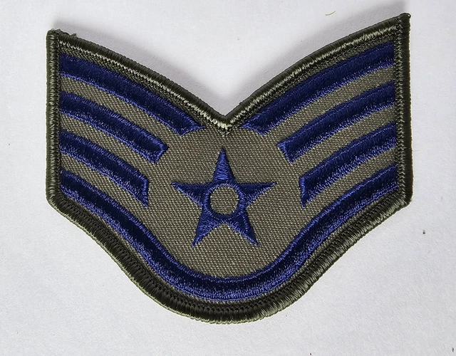 NEW AIR FORCE USAF Tech Sergeant Rank Stripes Insignia BDU Green Blue 4 ...