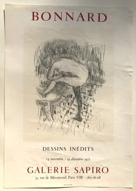 PIERRE BONNARD (D'AP.) Galerie Sapiro, 1975. Affiche originale EUR 35 ...
