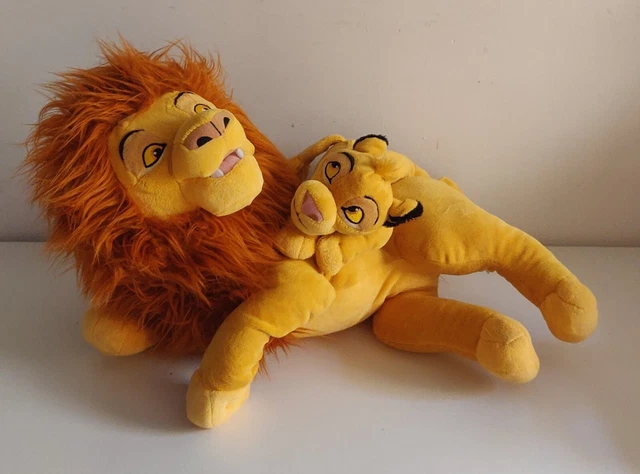 DISNEY PARKS THE Lion King Simba and Mufasa Lying 15" Plush Toy £39.35 ...