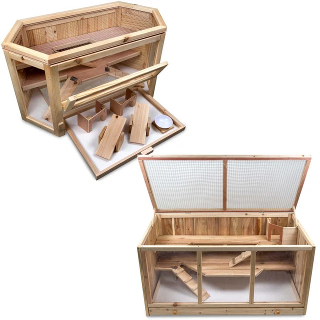 HAMSTERKÄFIG NAGERKÄFIG KLEINTIERKÄFIG Mäusekäfig unbehandeltes Holz ...