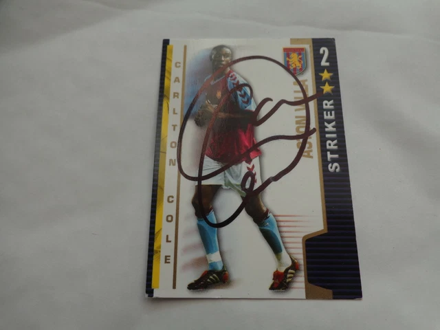 CARTA GENUINA FIRMATA A Mano Di Carlton Cole Aston Villa FC Shoot Out ...