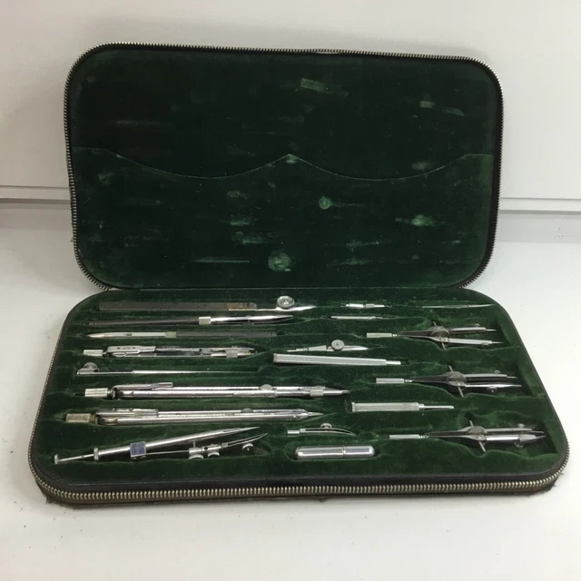 VINTAGE DIETZGEN PRECISION Germany Drafting Protractor Set Complete W ...