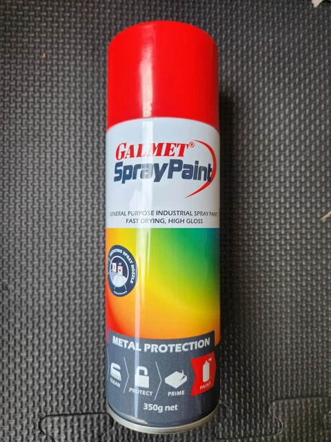 GALMET METAL PROTECTION SPRAY PAINT 350g Enamel Aerosol, Fast Dry RED ...