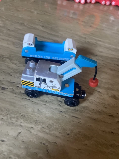 THOMAS THE TRAIN Wooden Sodor Ice Delivery Ice Crane Car and Ice Cargo ...