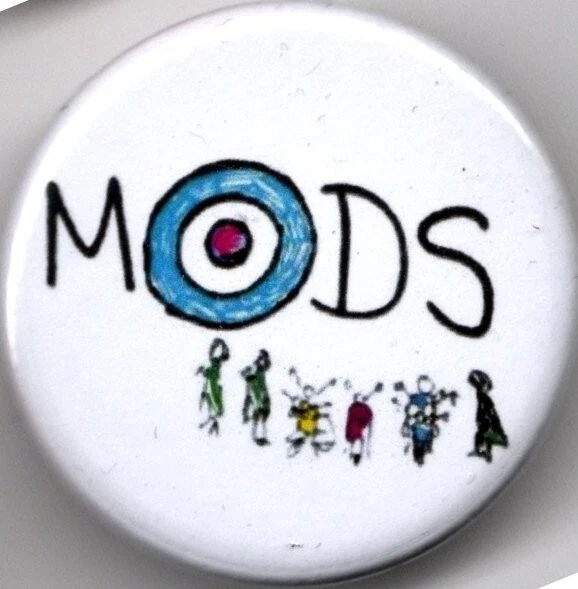 MODS PIN BUTTON Badge 25mm VESPA - SCOOTER - QUADROPHENIA - JIMMY ...
