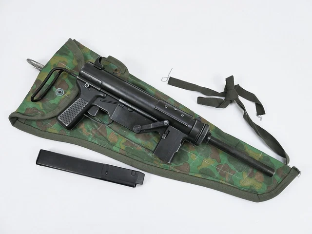 USMC WW2 GREASE GUN Cal. 45 SUB MG duck hunter cover case carrying bag ...