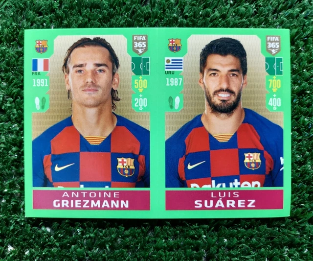 FIGURINA PANINI FIFA 365 2020 BARCELLONA n°105 GRIEZMANN SUAREZ CALCIO ...