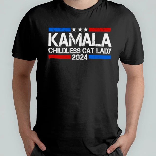 MADAM PRESIDENT CHILDLESS Cat Lady Kamala 2024 Election T-Shirt £6.50 ...