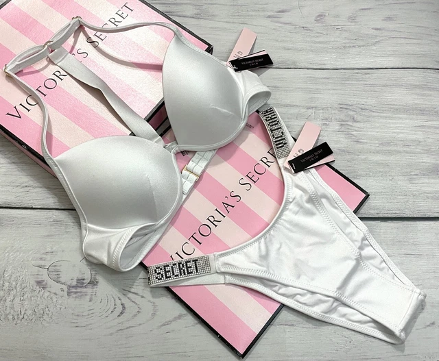 Victorias Secret Shine Strap Fabulous Push Up Top Brazilian Swim Set