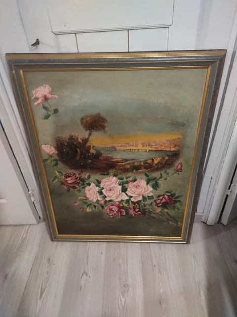 ANCIEN TABLEAU HUILE sur toile fond marin et nature morte signé Georges NIZET EUR 89,00 ...