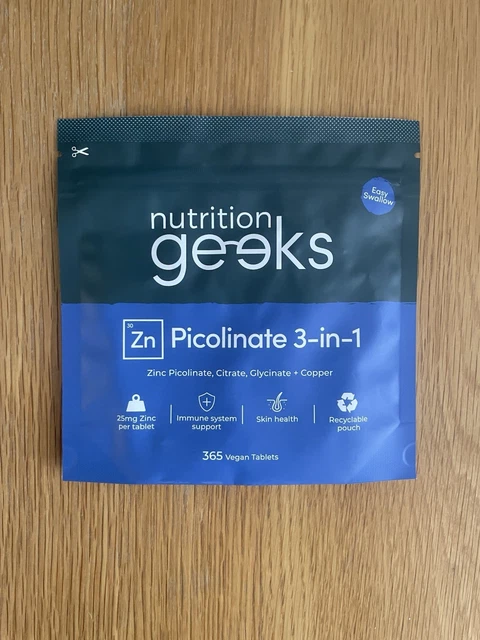NUTRITION GEEKS ZINC Picolinate 3 in 1 , 365 Vegan Tablets, 12 Month ...
