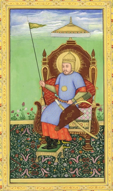 MINIATURE PORTRAIT PAINTING Of Mughal Emperor Sher Shah Suri Indian ...