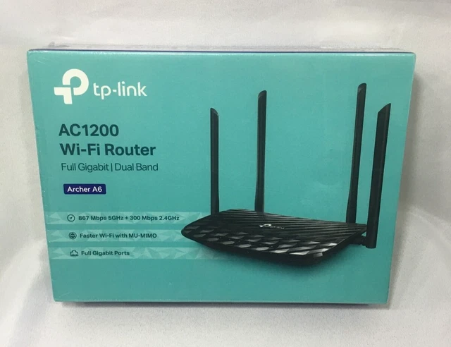 TP-LINK ARCHER A6 AC1200 1200Mbps Wireless MU-MIMO Gigabit Wi-Fi Router ...