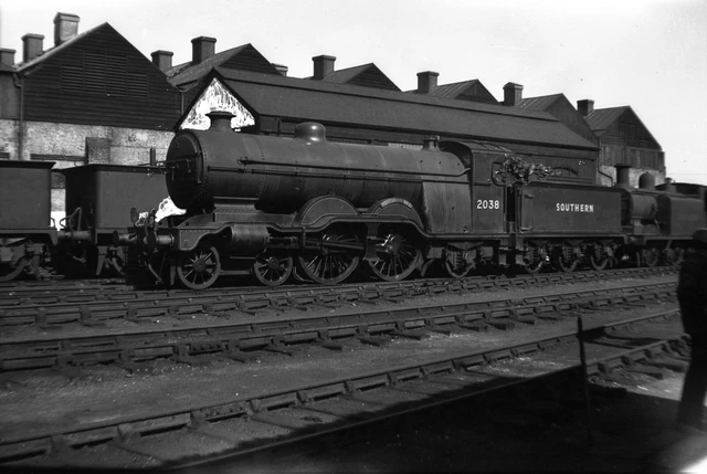 2038 SOUTHERN STEAM Train Locomotive Original Nagative Medium Format ...