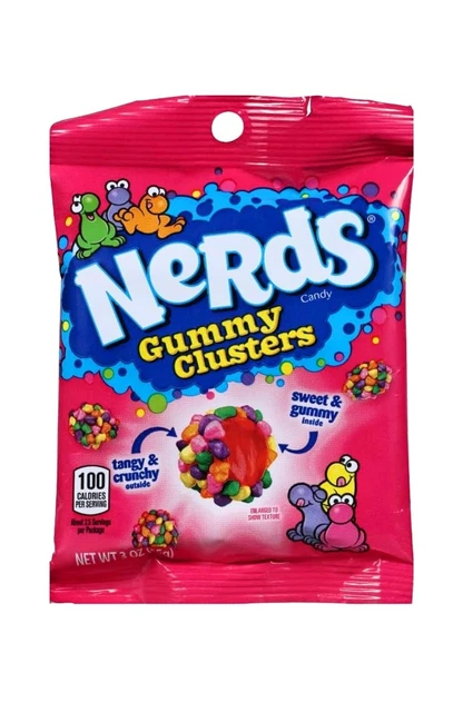 NERDS GUMMY CLUSTERS Tangy Crunchy Fruit Candy - 3 Oz Bag £22.37 ...