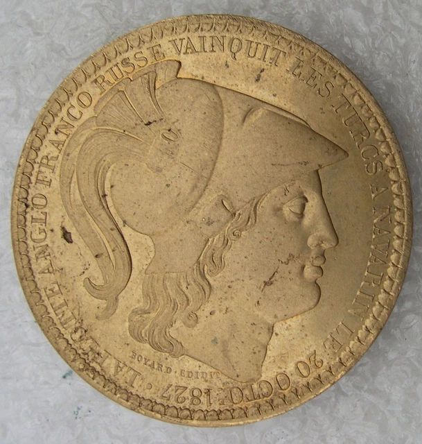R MEDAILLE BATAILLE NAVALE NAVARIN 1827 flotte Anglo Franco Russe ...