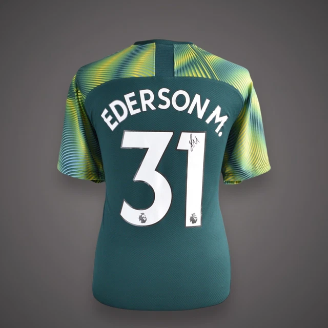 MANCHESTER CITY EDERSON M. Hand Signed Football Shirt £199 With COA ...