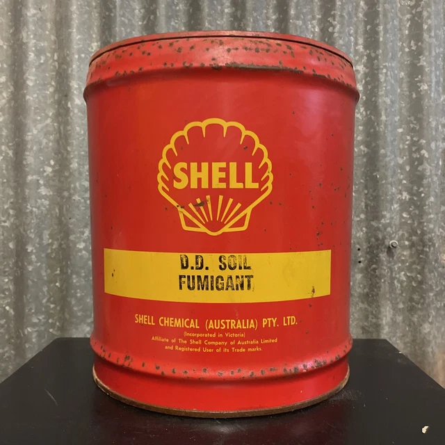 SHELL AGRICULTURAL 4 Gallon Vintage Australian Oil Tin Drum (top cut ...