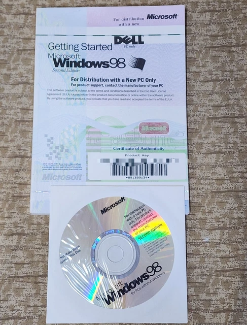 MICROSOFT WINDOWS 98 Second EDITION OPERATING SYSTEM (Can Works on any ...