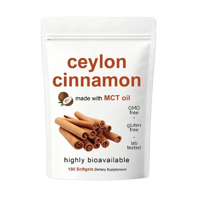 180 SOFTGELS CEYLON Cinnamon With MCT Oil – Extra Strength Sugar ...
