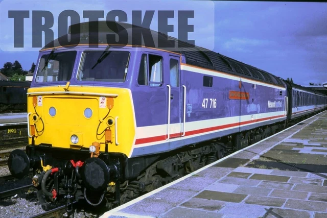 35MM SLIDE BR British Railways Diesel Loco Class 47 47716 Hereford 1990 ...
